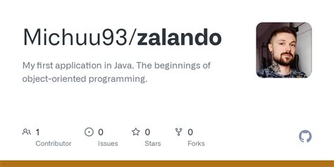 GitHub Michuu Zalando My First Application In Java The Beginnings Of Object Oriented