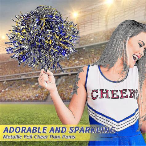 24 Pack Cheerleading Pom Pom 12 Inch Cheerleader Pom Poms With Baton