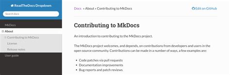 Update Read The Docs Theme With Upstream · Issue 588 · Mkdocsmkdocs