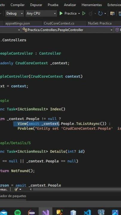 Shorts Creando Un Crud En Net Core Con Entity Framework Mexico