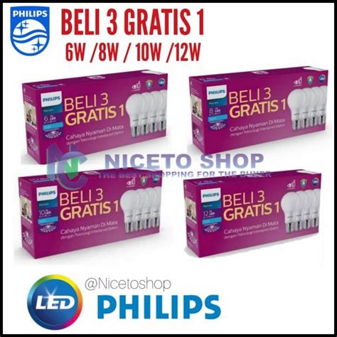Jual Lampu Paket Led Philips Beli 3 Gratis 1 Shopee Indonesia