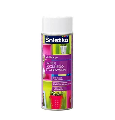 Lakier w sprayu biały z połyskiem uniwersalny Śnieżka 400 ml - Śnieżka ...