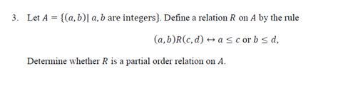 Solved Let A A B A B Are Integers Define A Relation R Chegg