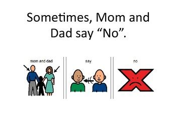When Mom And Dad Say No Social Story By Special Education Social Work Store