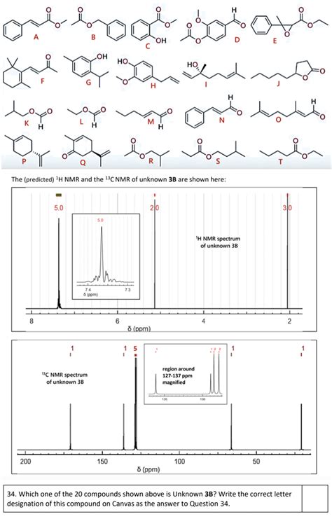 Solved Which One Of The 20 ﻿compounds Shown Above Is Unknown