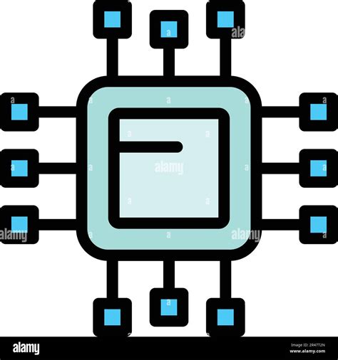 microchip icon outline microchip vector icon for web design isolated