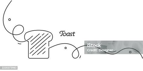 토스트 아이콘의 연속적인 선 그리기 1개 단일 라인 벡터 일러스트 레이 션 0명에 대한 스톡 벡터 아트 및 기타 이미지 0명