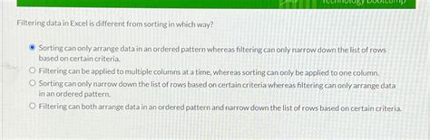 solved filtering data in excel is different from sorting in