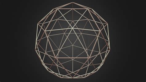 Wireframe Shape Geodesic Polyhedron Sphere Buy Royalty Free 3d Model