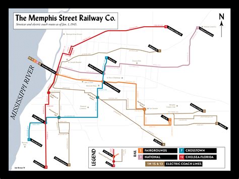 Memphis Rail Map Railway Tracks And Stations In The City Of Memphis
