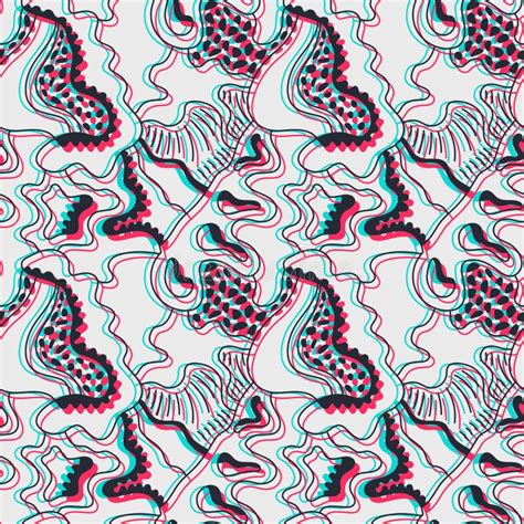 Abstract Seamless Artwork With Unusual Wave Line Patterns Stock Vector Illustration Of Artwork