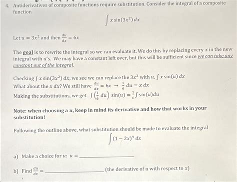 Solved Antiderivatives Of Composite Functions Require Chegg Com