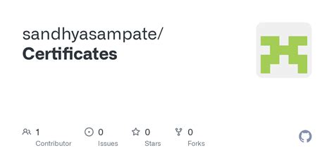 GitHub Sandhyasampate Certificates