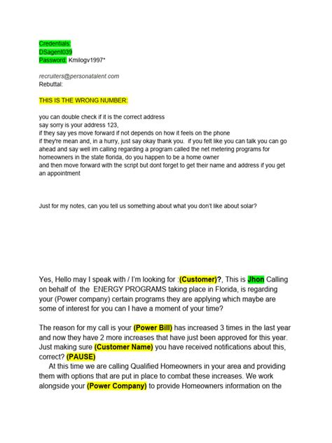 Script For Solar Sales Feb 2024 Pdf