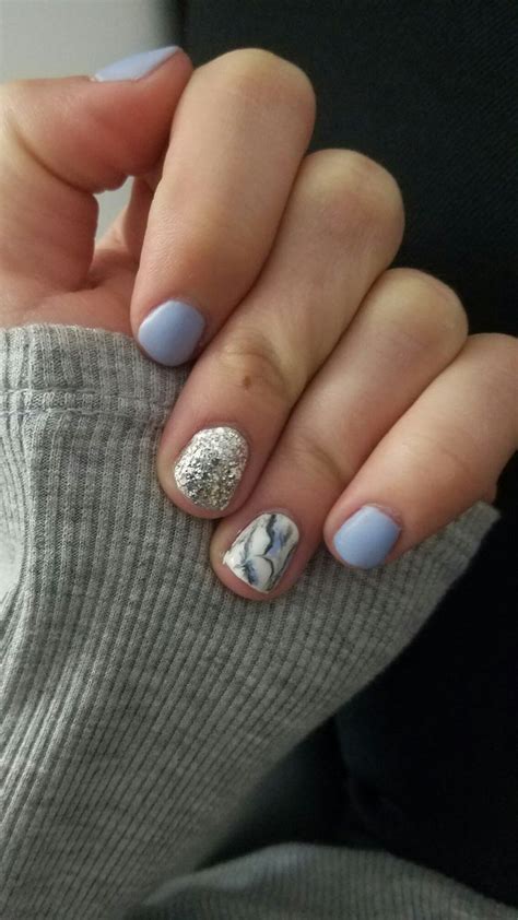 Nude Blue Silver Base Sparkles Marble Black And Nude Blue Rings