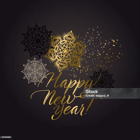 고급 스러운 블랙과 골드 눈송이 크리스마스 패턴 우아한 인테리어가 표면 디자인 포스터 헤더 카드 초대장 새 해 파티 포스터입니다 0명에 대한 스톡 벡터 아트 및 기타 이미지