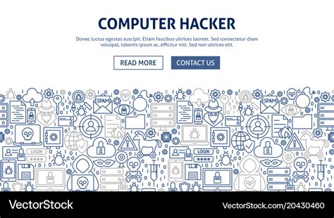 Computer Hacker Banner Design Royalty Free Vector Image