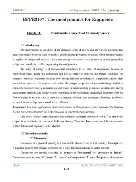 Bfpe3107 Chapter 1 N Pdf Temperature International System Of Units