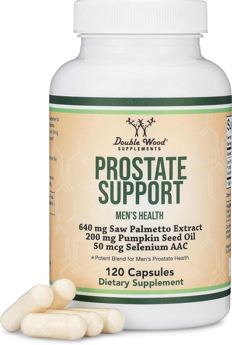 Prostate Support Supplement For Mens Health 120 Capsules One Serving Per Day For