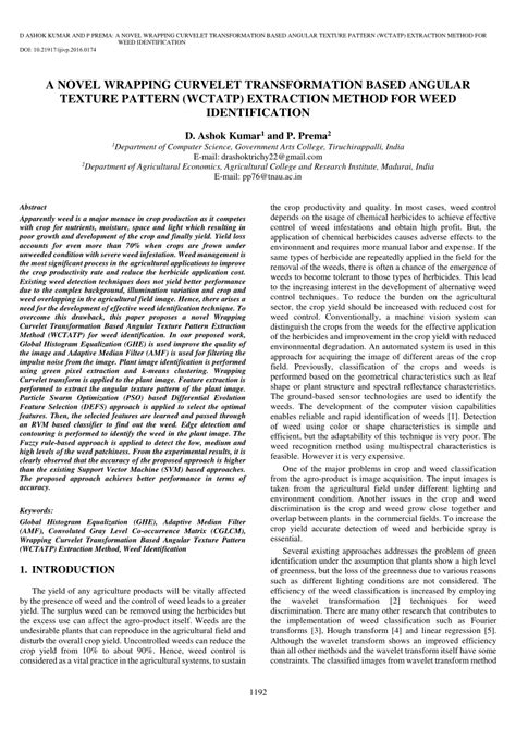 Pdf A Novel Wrapping Curvelet Transformation Based Angular Texture Pattern Wctatp Extraction