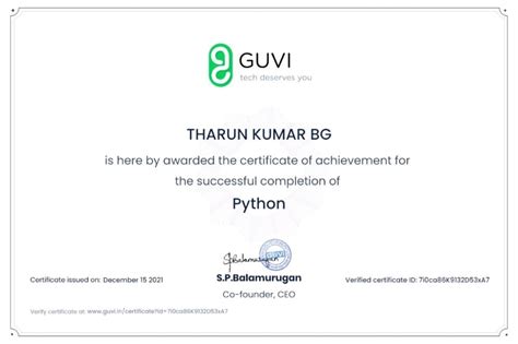 Engineering Guvi Pythonprogramming Tharun Kumar Bettadalli Girish
