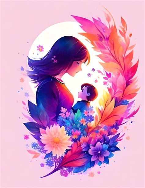 Premium Photo Fantasy Art Of Mother And Her Son Illustration