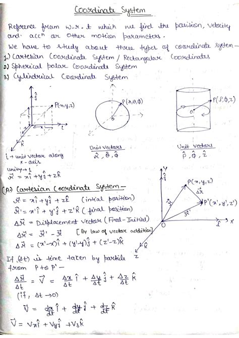 Solution Coordinate System Bsc 1st Year Engineering Physics And Bsc