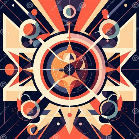 Abstract Geometric Background With Compass Vector Illustration In A