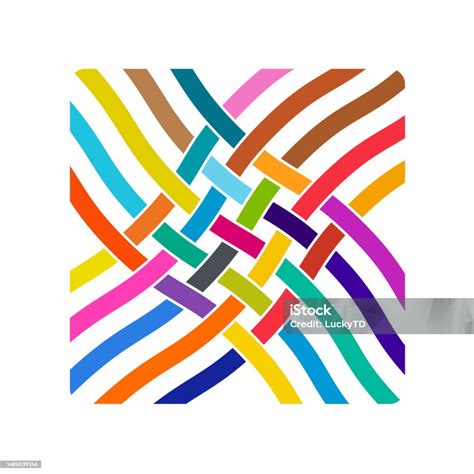 섬유 가닥이 함께 엮여 있습니다 다양한 색상의 의류 섬유 직물 또는 천의 세부 사항 벡터 템플릿 짜기에 대한 스톡 벡터 아트 및 기타 이미지 Istock