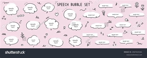 Vector Illustration Set Hand Drawn Speech Bubbles Stock Vector Royalty Free 2507415161