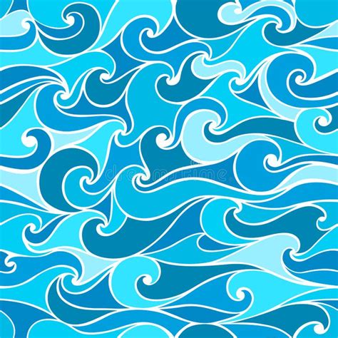 Seamless Patterns Stylized Waves Stock Illustrations 217 Seamless Patterns Stylized Waves