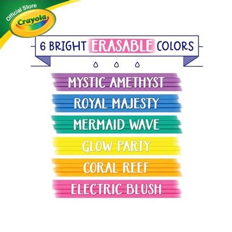 Crayola Take Note Erasable Highlighter 6 Colors Hobbies And Toys Stationary And Craft Stationery