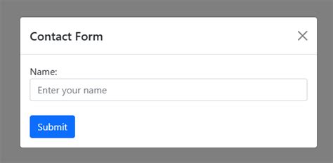 Modal With Form And Submit Button Practicise