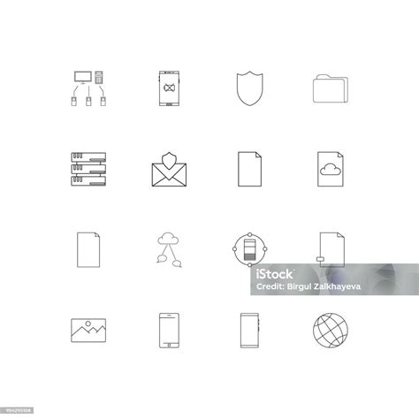네트워크 및 데이터베이스 선형 얇은 아이콘 세트입니다 간단한 벡터 아이콘 설명 0명에 대한 스톡 벡터 아트 및 기타 이미지 0명 디자인 문서 Istock