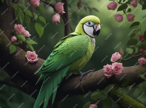 Premium Ai Image Acuteroseringedparakeet Generative Ai