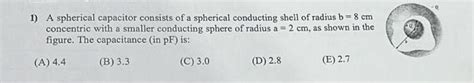 Solved 1 A Spherical Capacitor Consists Of A Spherical
