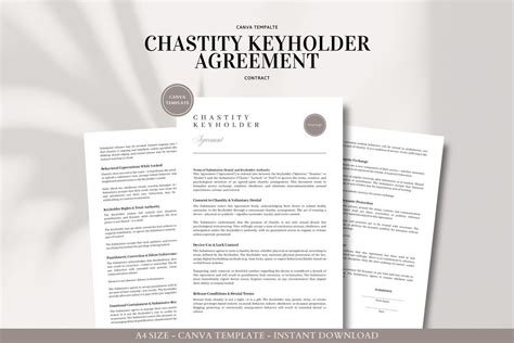 Chastity Keyholder Agreement Submissive Chastity Contract For Locked Dynamics And Denial Rituals