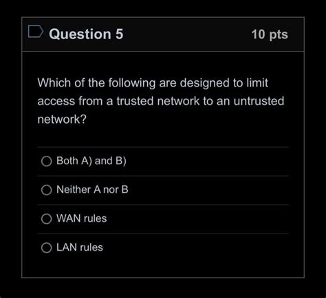 solved question 5 10pts which of the following are designed