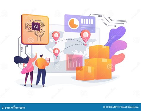 Ai Forecasting For Efficient Supply Chain Abstract Concept Vector Illustration Stock