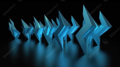 Visualizing Progress With A Variety Of Blue Arrow Icons In 3d Powerpoint Background For Free