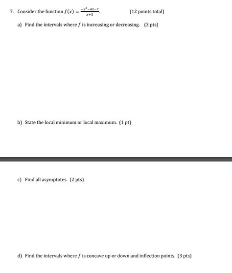 solved 7 consider the function f x x2 4x 7 12 points