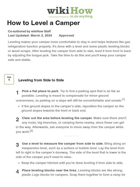 how to level a camper 12 steps wikihow pdf camping scrap