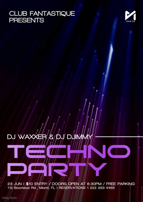 Techno Party Flyer Ad Template | PosterMyWall