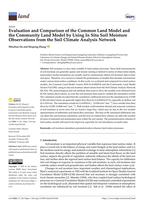 Pdf Evaluation And Comparison Of The Common Land Model And The