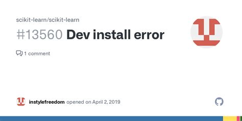 Dev Install Error · Issue 13560 · Scikit Learnscikit Learn · Github