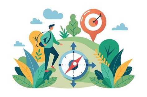 Hiker With Compass And Map Finding Direction In Nature Conceptualizing Exploration And Journey