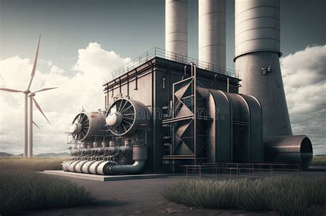 Modern Energy Factory With Clean And Efficient Equipment Producing