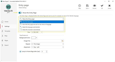 how to create an entry page and what can you use it for website x5 guide