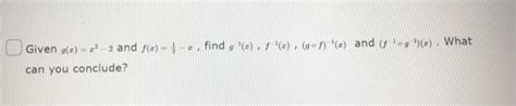Solved Determine The Composite Function Fog And Gof For