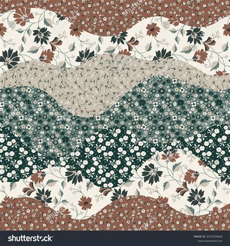 Flower Patchwork Pattern On Background Stock Vector Royalty Free 2375520655 Shutterstock